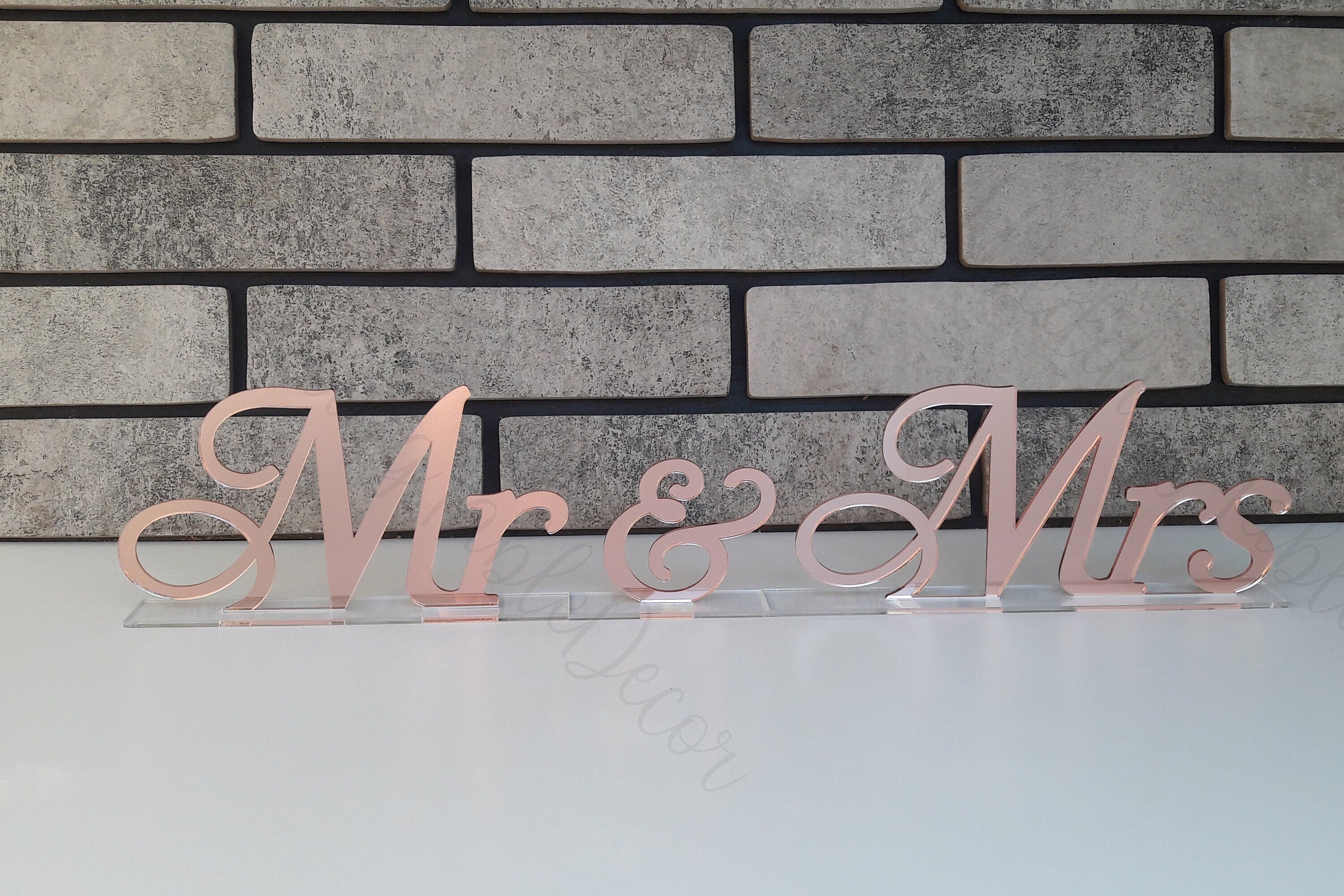 Free Standing Mr and Mrs Acrylic Mr and Mrs Gold Sign Rose Gold Mr and ...