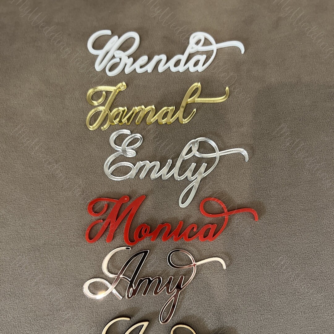 Personalised Rose Gold Seating Place Cards, Custom Wedding Name Cards ...