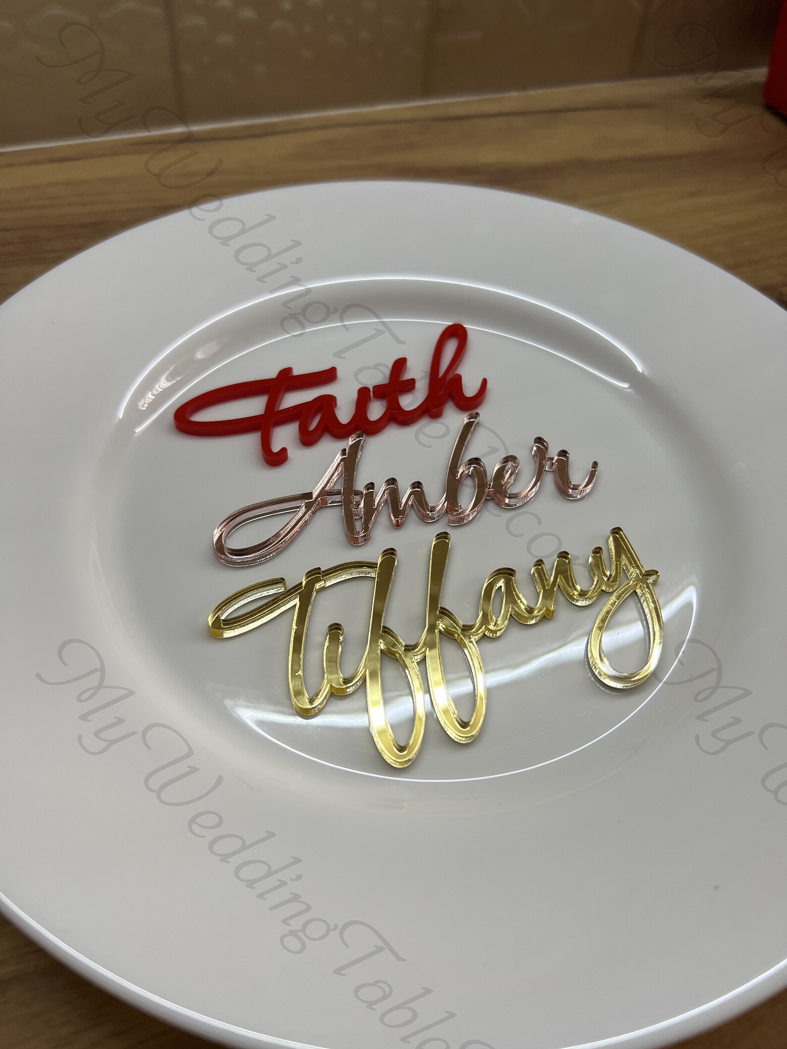 Gold Mirror Name Place Cards Table Decor Wedding Name Cards Quests Name ...