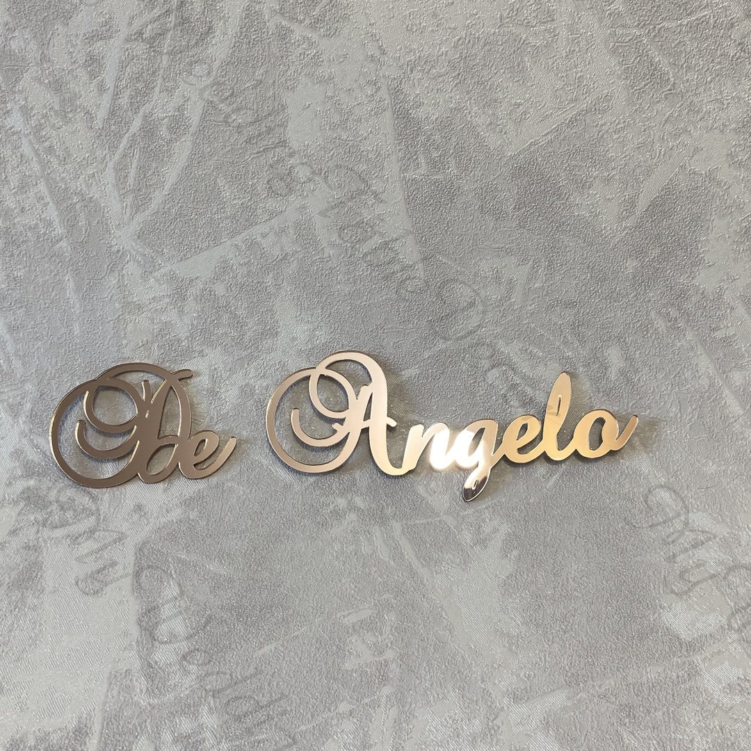 Rose Gold Mirror Name Sign, Name Sign for Wall Decoration, Mirror Name ...