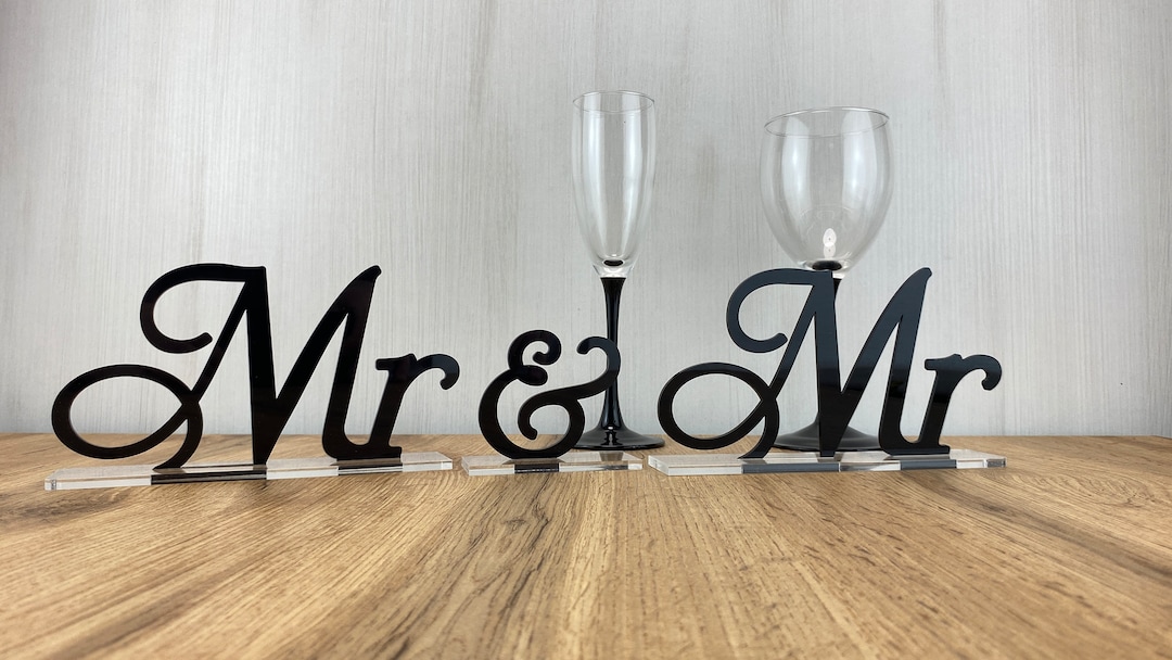Mr and Mr Signs Black Sign for Table Large Mr and Mr Sign Table ...