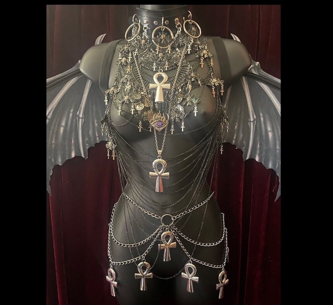 The Goddess Nephthys Ankh Choker, Bib, Belt, Harness, Ankh Belt ...