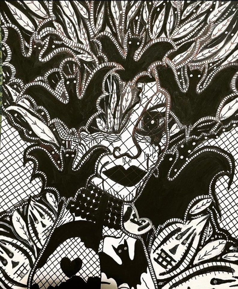 Framed Konstantina the Bat Goddess Print by Glamour Bat - Etsy