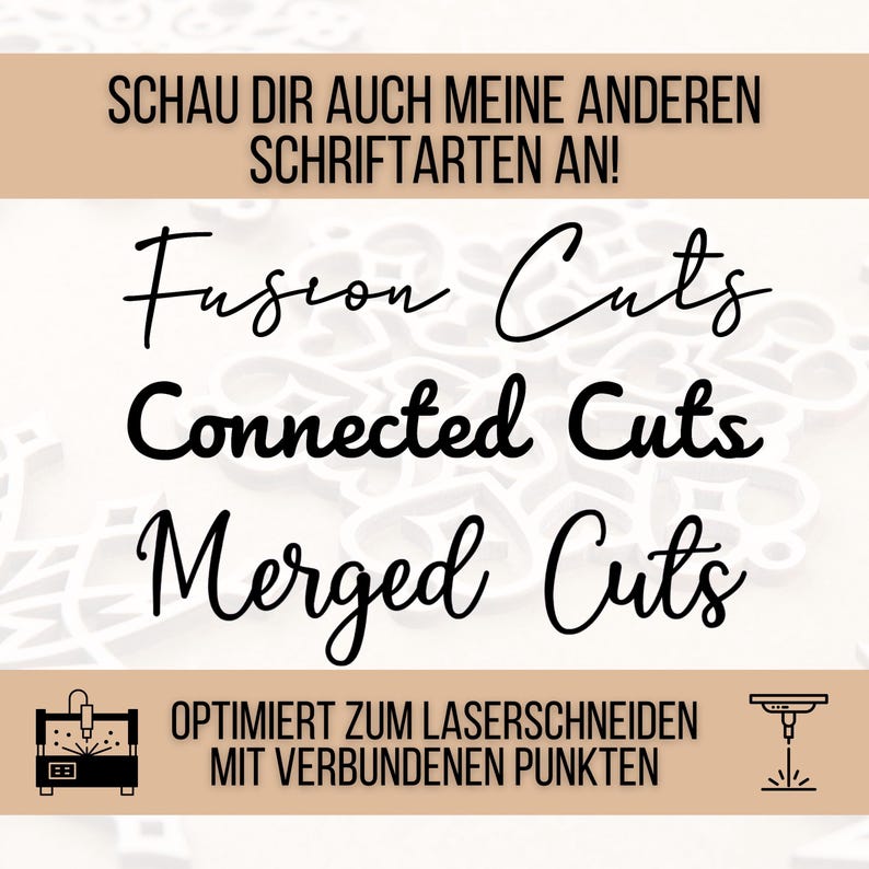 Laser Cutting Font - Connected Letters and Dots, No Post-processing ...
