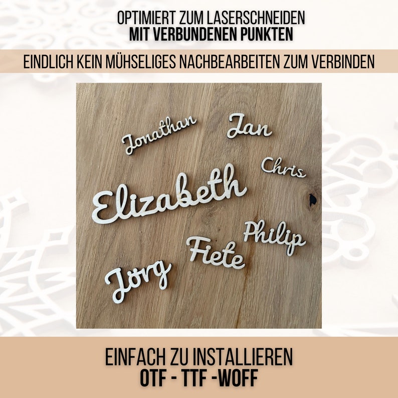 Laser Cutting Font - Connected Letters and Dots, No Post-processing ...