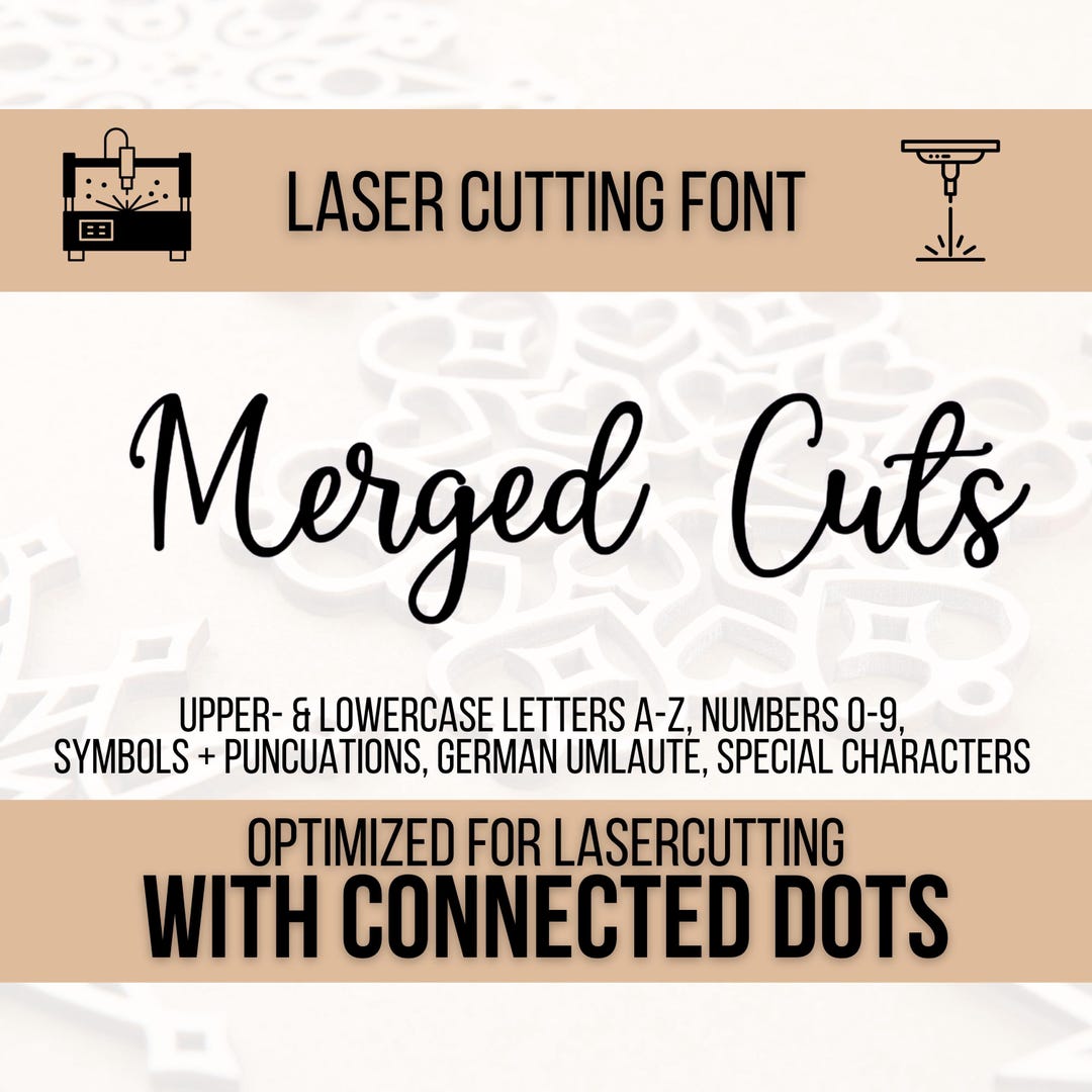 Laser Cutting Font - Connected Dots and Letters, No Manual Rework ...