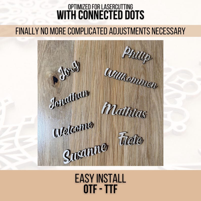 Laser Cutting Font - Connected Dots and Letters, No Manual Rework ...