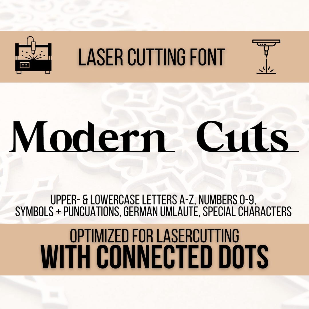Lasercutting Font - Connected Dots and Letters, No Manual Rework ...