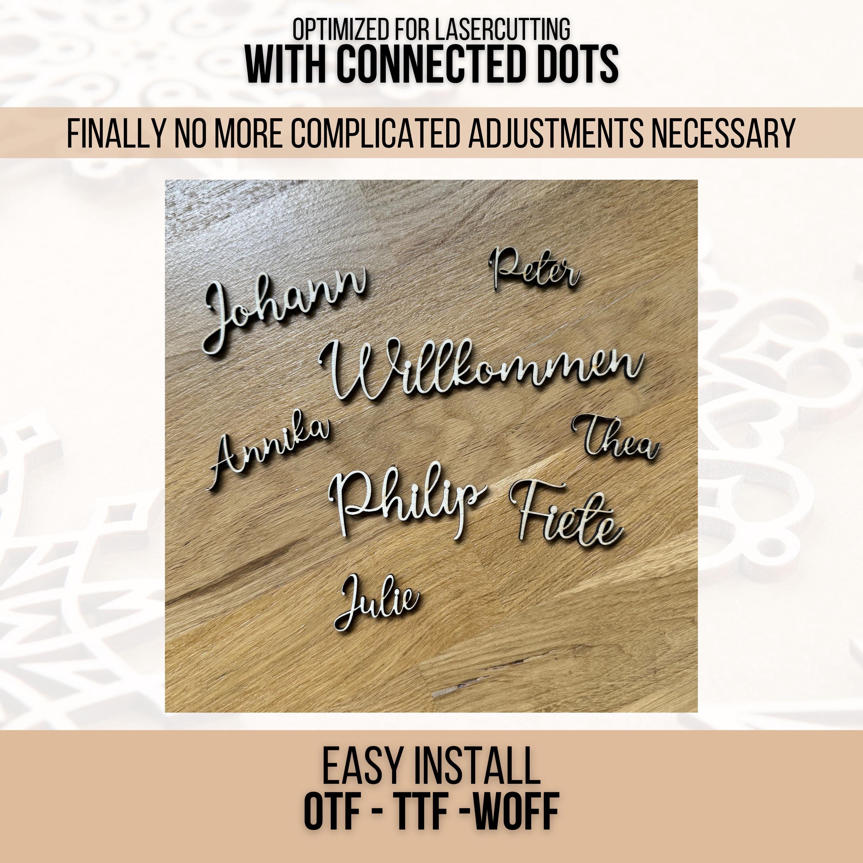 Laser Cutting Font - Connected Dots and Letters, No Manual Rework ...