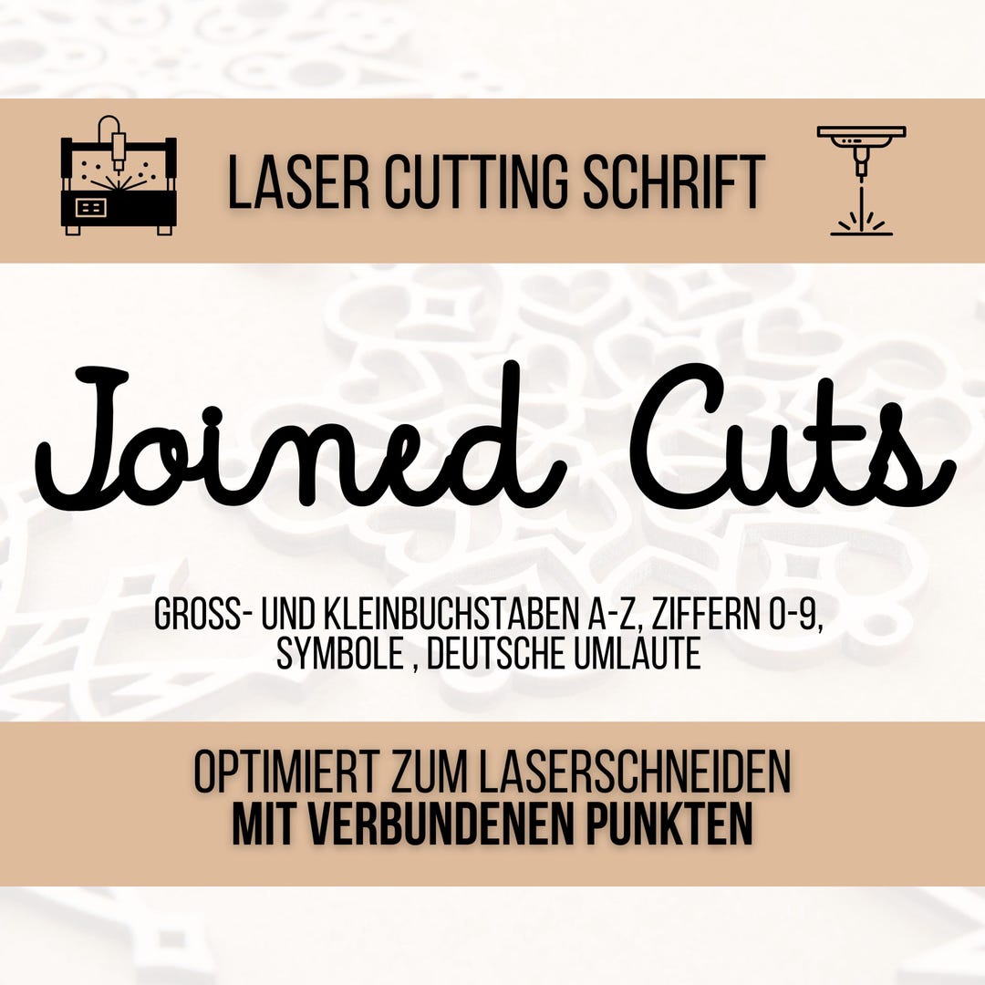 Laser Cutting Font - Connected Letters and Dots, No Post-processing ...