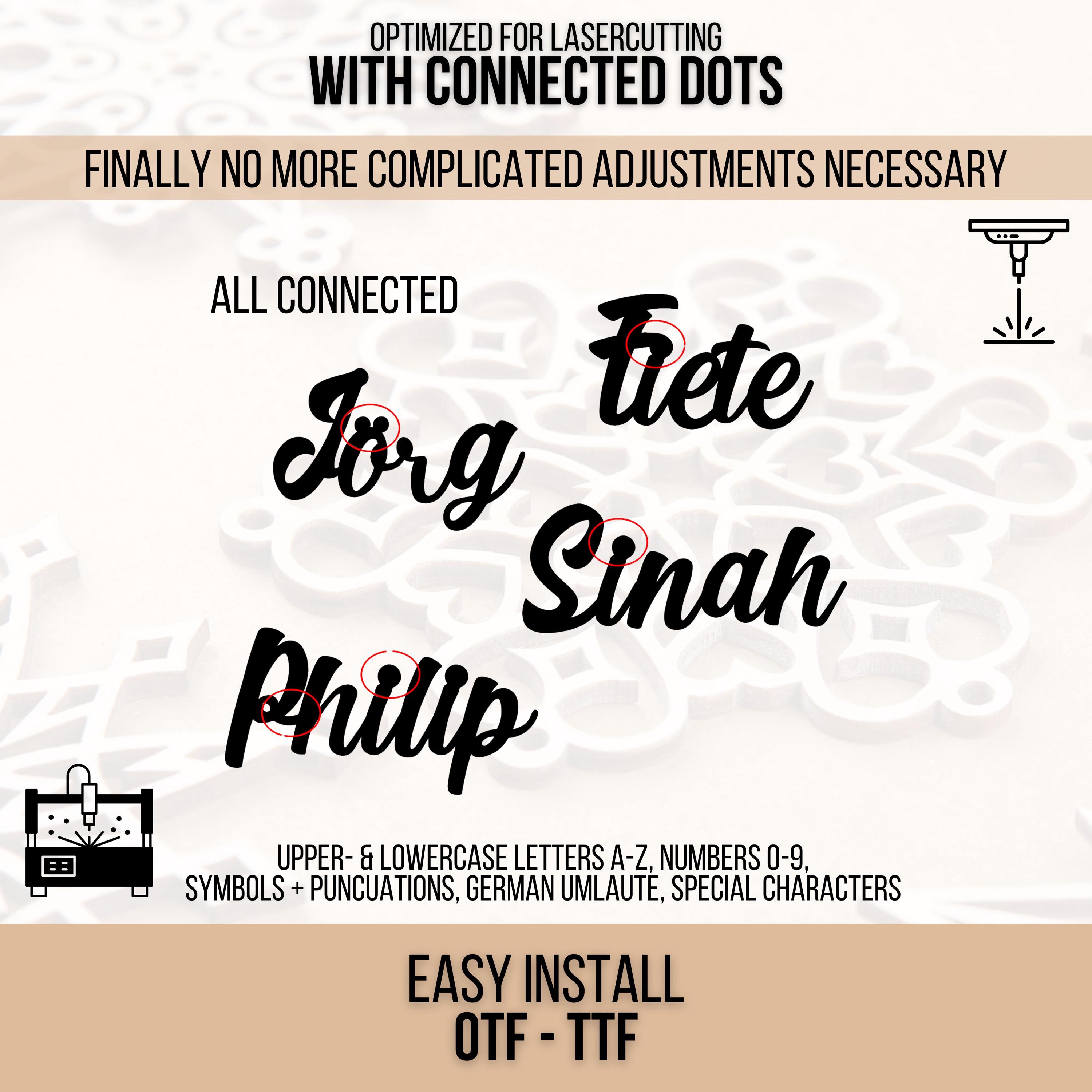 Laser Cutting Font - Connected Dots and Letters, No Manual Rework ...