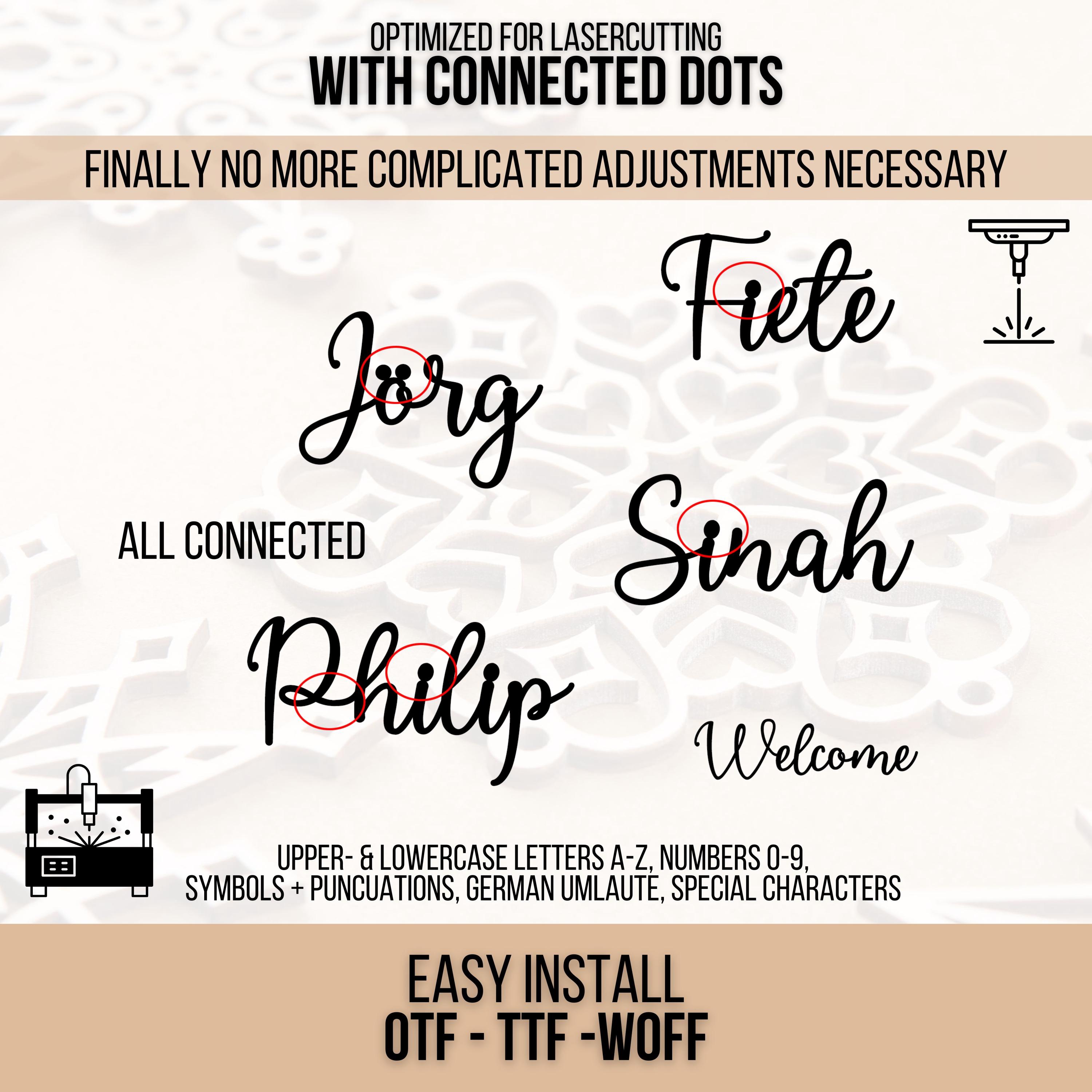 Laser Cutting Font - Connected Dots and Letters, No Manual Rework ...