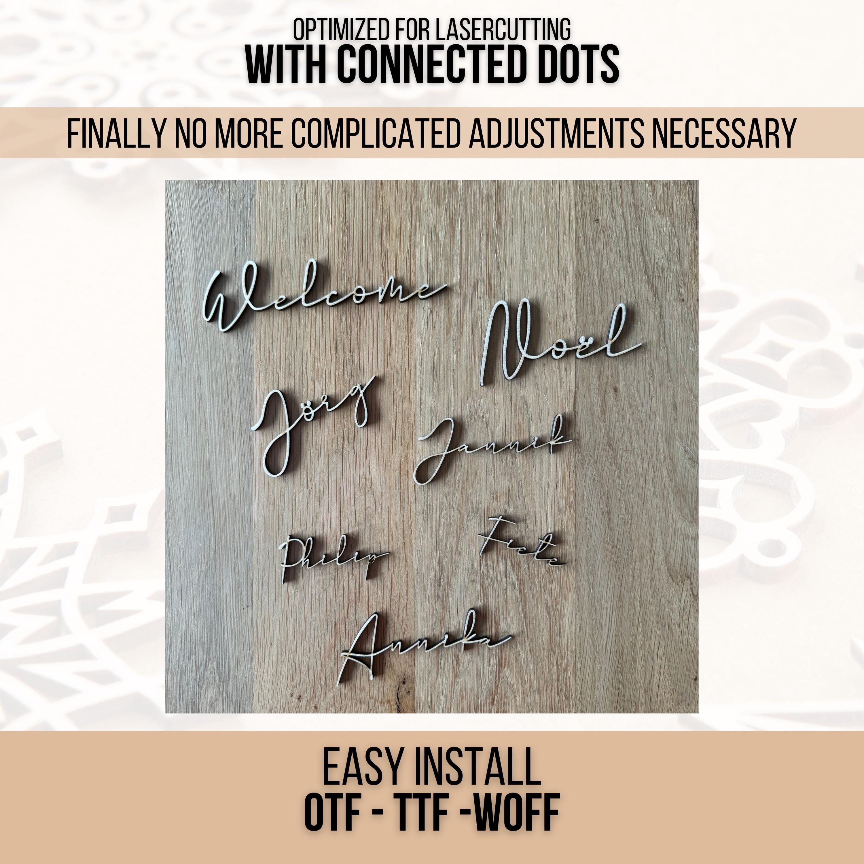 Laser Cutting Font - Connected Dots and Letters, No Manual Rework ...