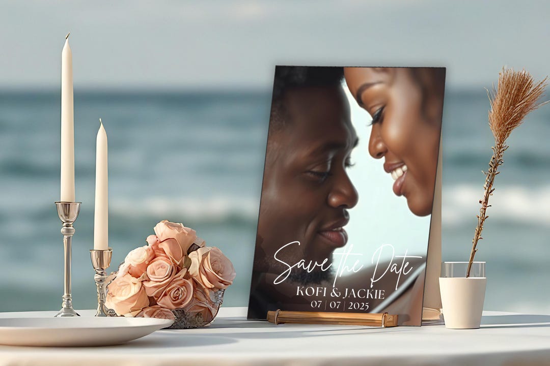 Minimalist Photo-centric Wedding Announcement | Editable Digital ...