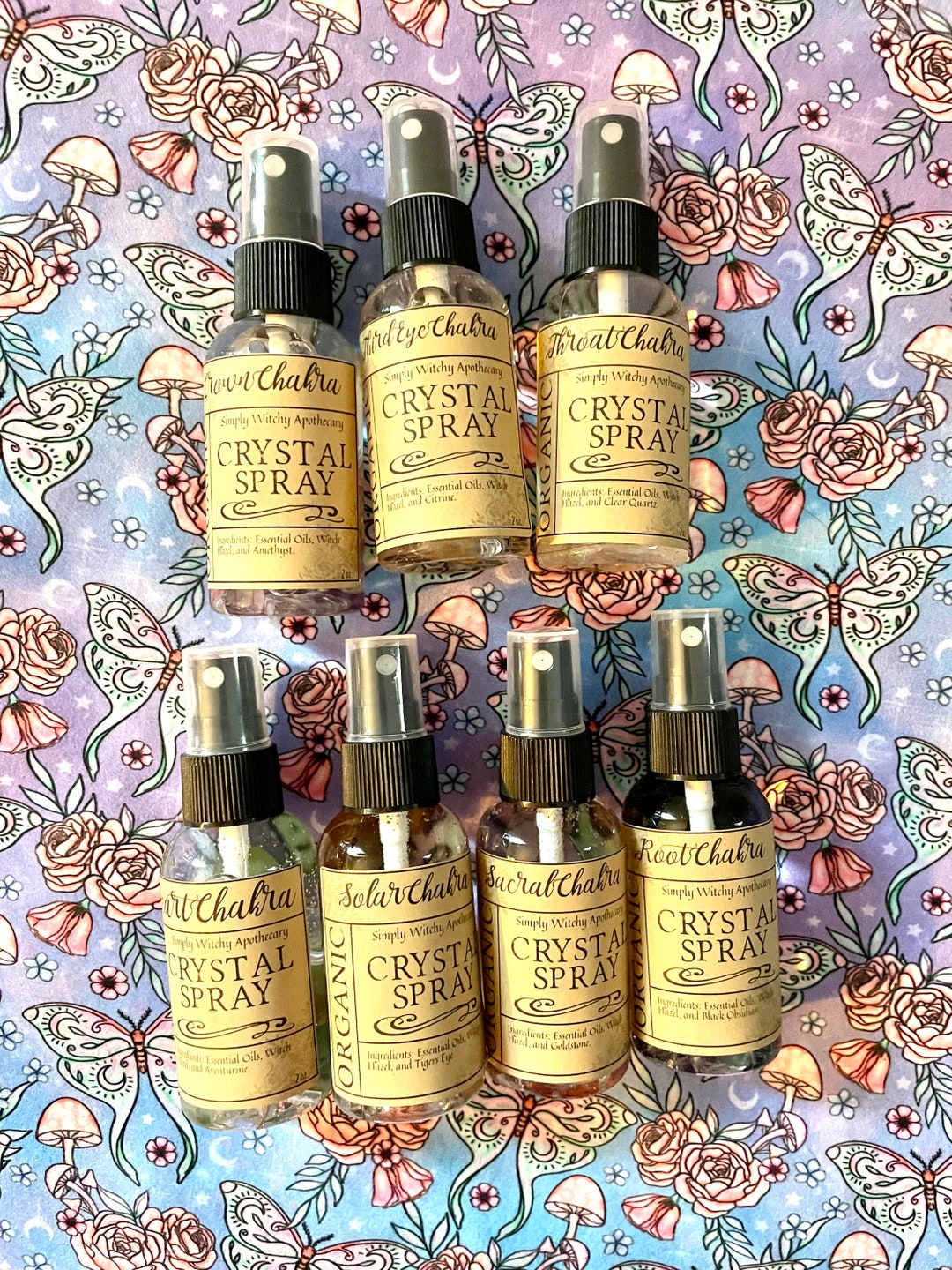 Chakra Crystal Spray Set ~ Realign Your Chakras ~ Chakra Sprays ~ 7 ...