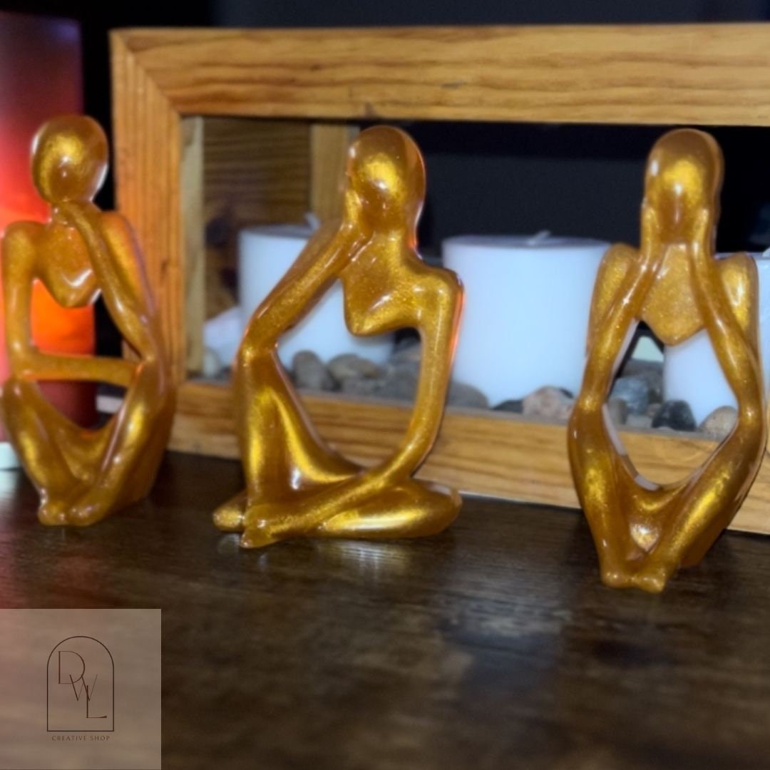 3 Pc. Abstract Thinker Statue Figures - Home Decor - Home and Living ...