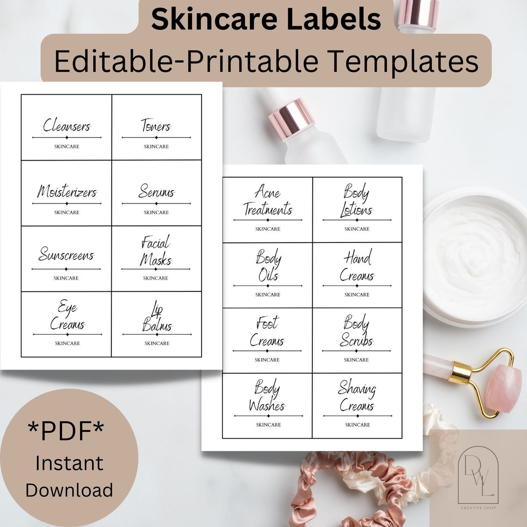 Minimalistic Health and Beauty Labels for Skincare Products Beauty ...