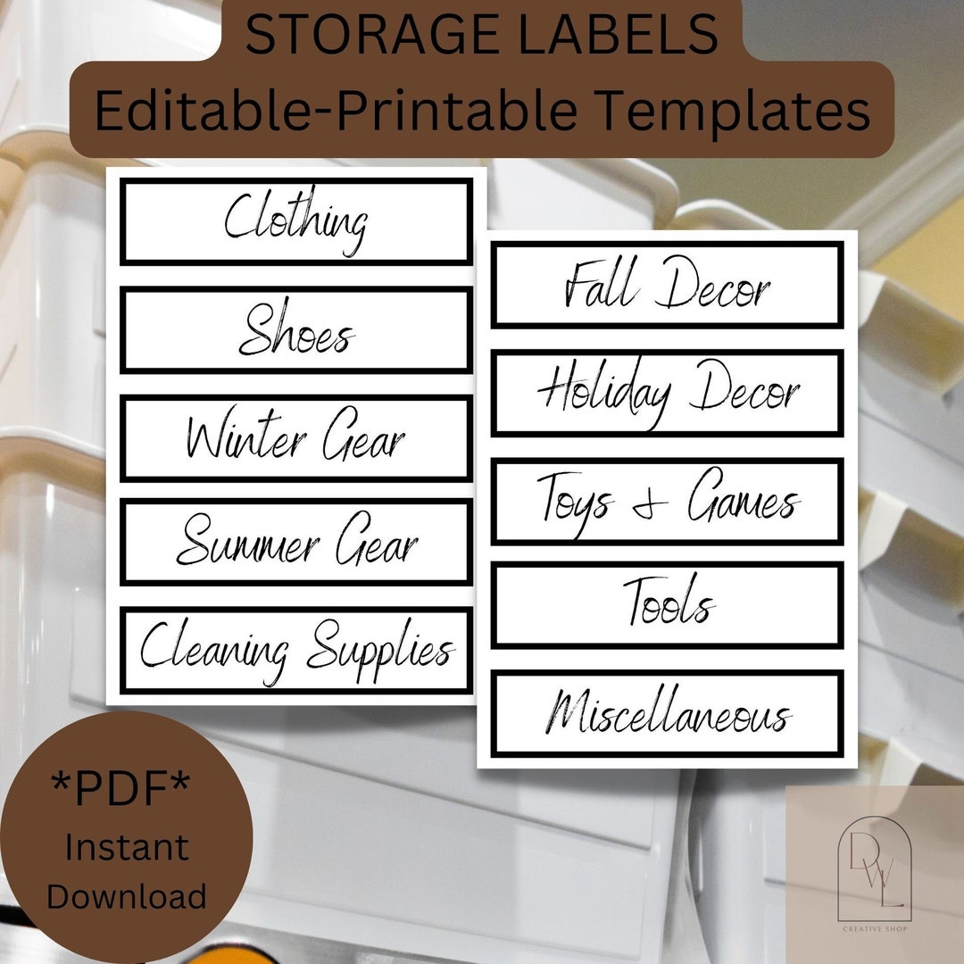 Minimalistic Garage Storage Labels Organized Storage Storage Bins ...