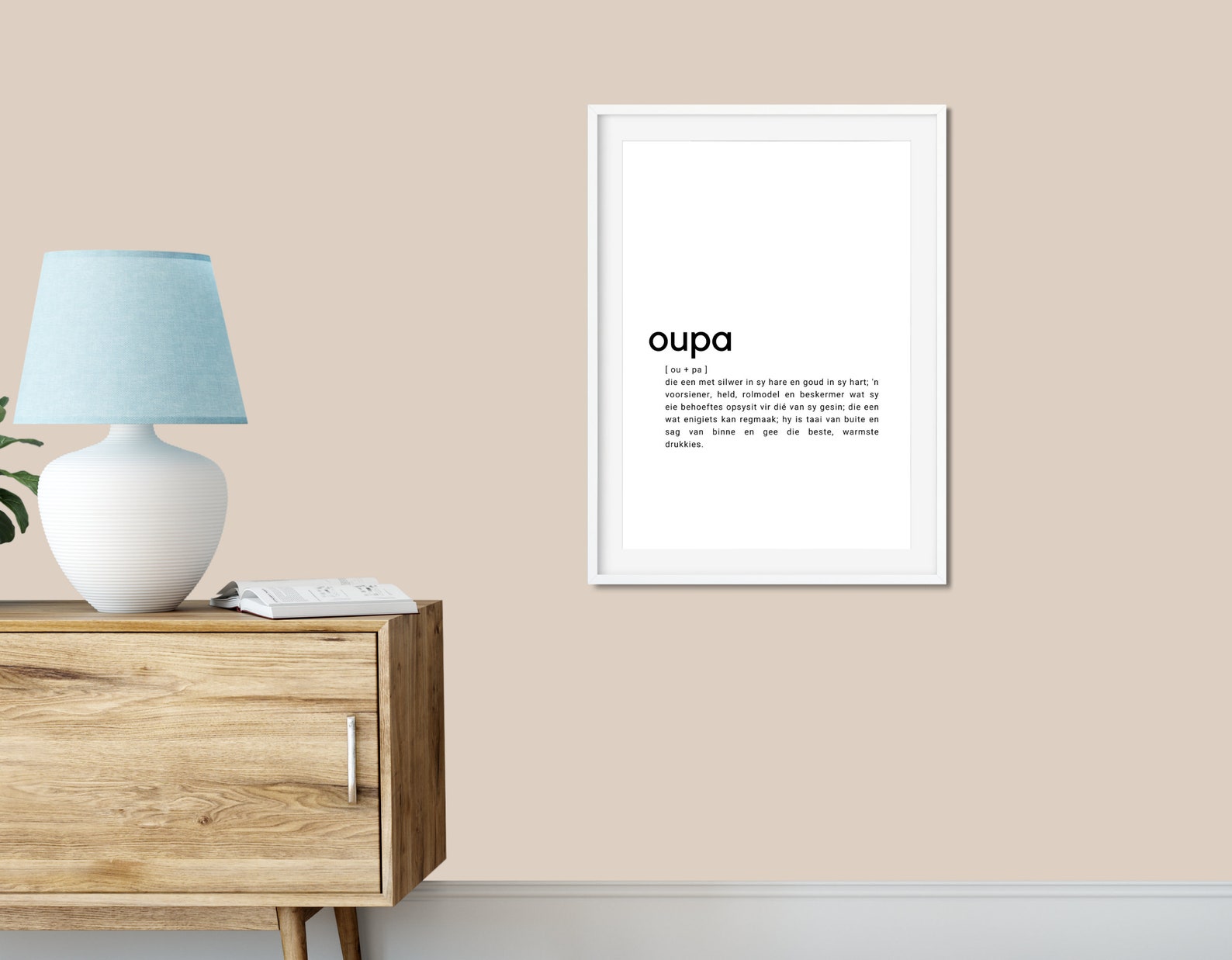 Afrikaans Oupa Definition Print Wall Art Decor Digital | Etsy