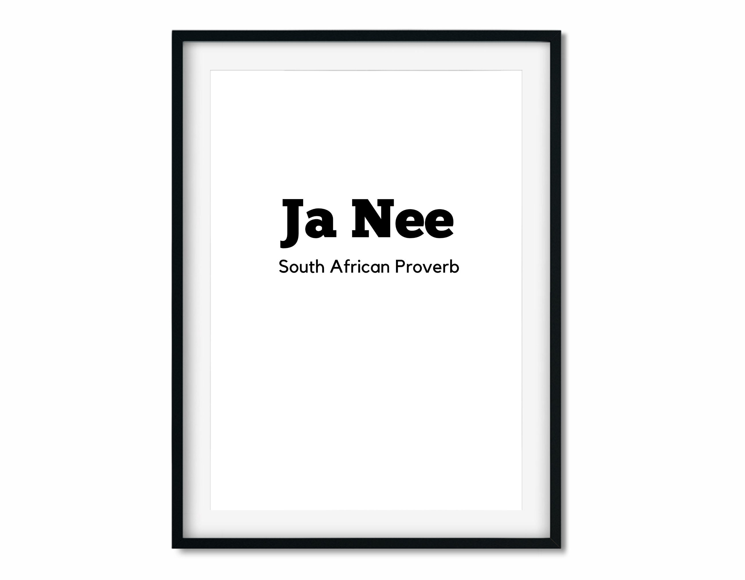 Afrikaans, Ja Nee Definition Print, Wall Art Decor, Digital Download ...