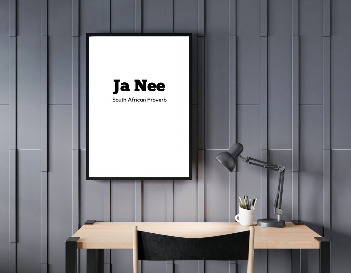 Afrikaans, Ja Nee Definition Print, Wall Art Decor, Digital Download ...
