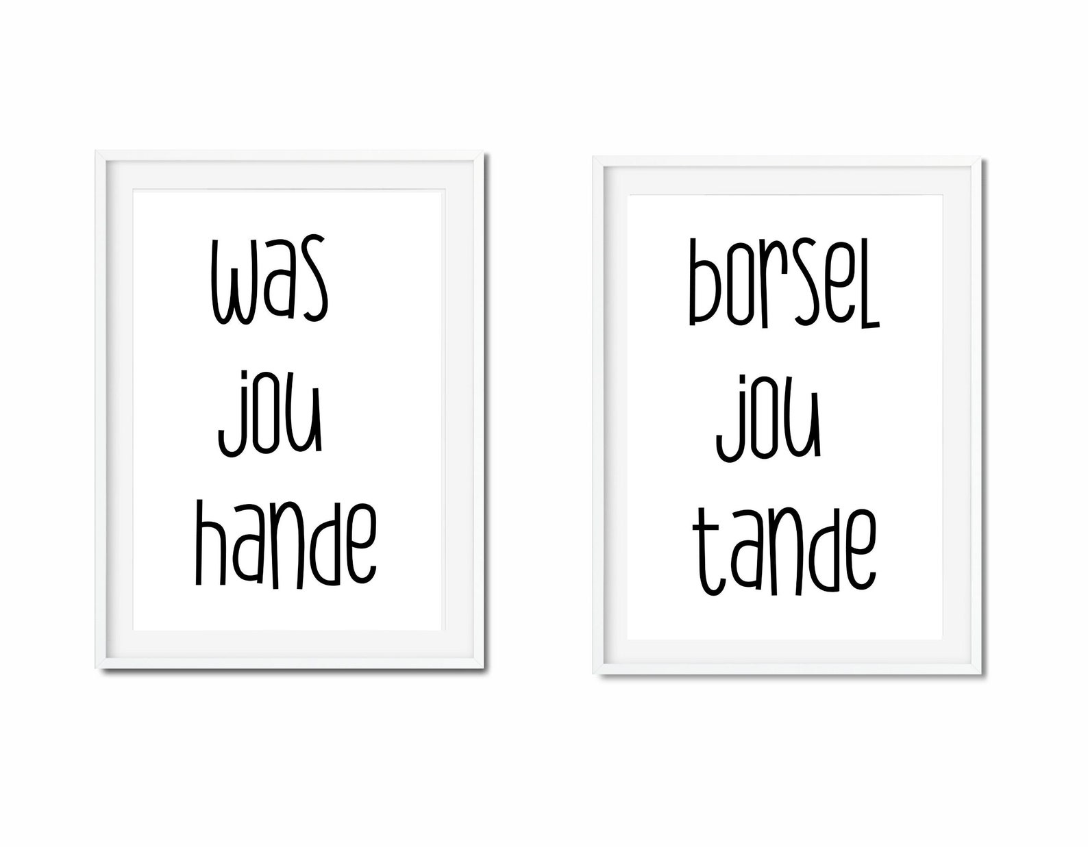 Afrikaans Was Jou Hande Borsel Jou Tande Wall Art Decor | Etsy