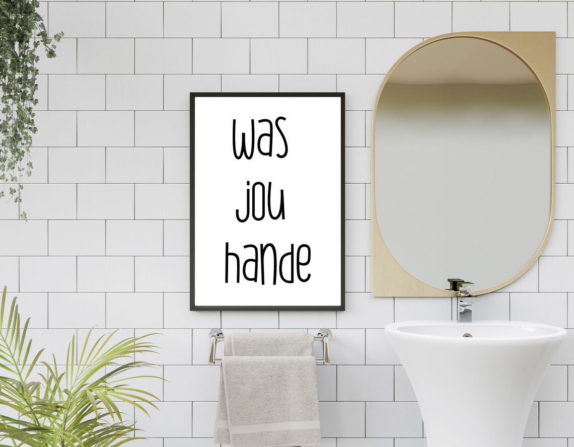 Afrikaans Was Jou Hande Borsel Jou Tande Wall Art Decor | Etsy