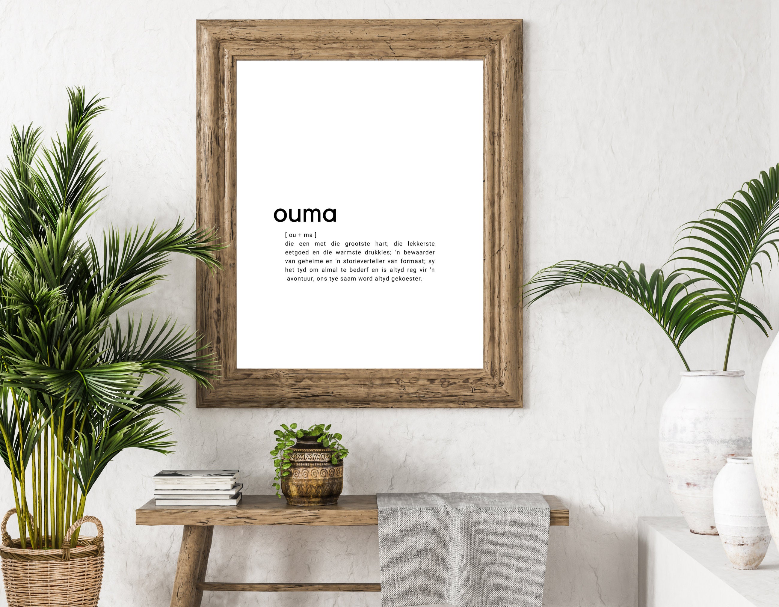 Afrikaans, Ouma Definition Print, Wall Art Decor, Digital Download ...