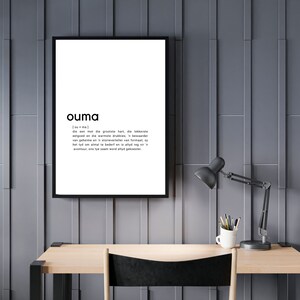 Afrikaans, Ouma Definition Print, Wall Art Decor, Digital Download ...