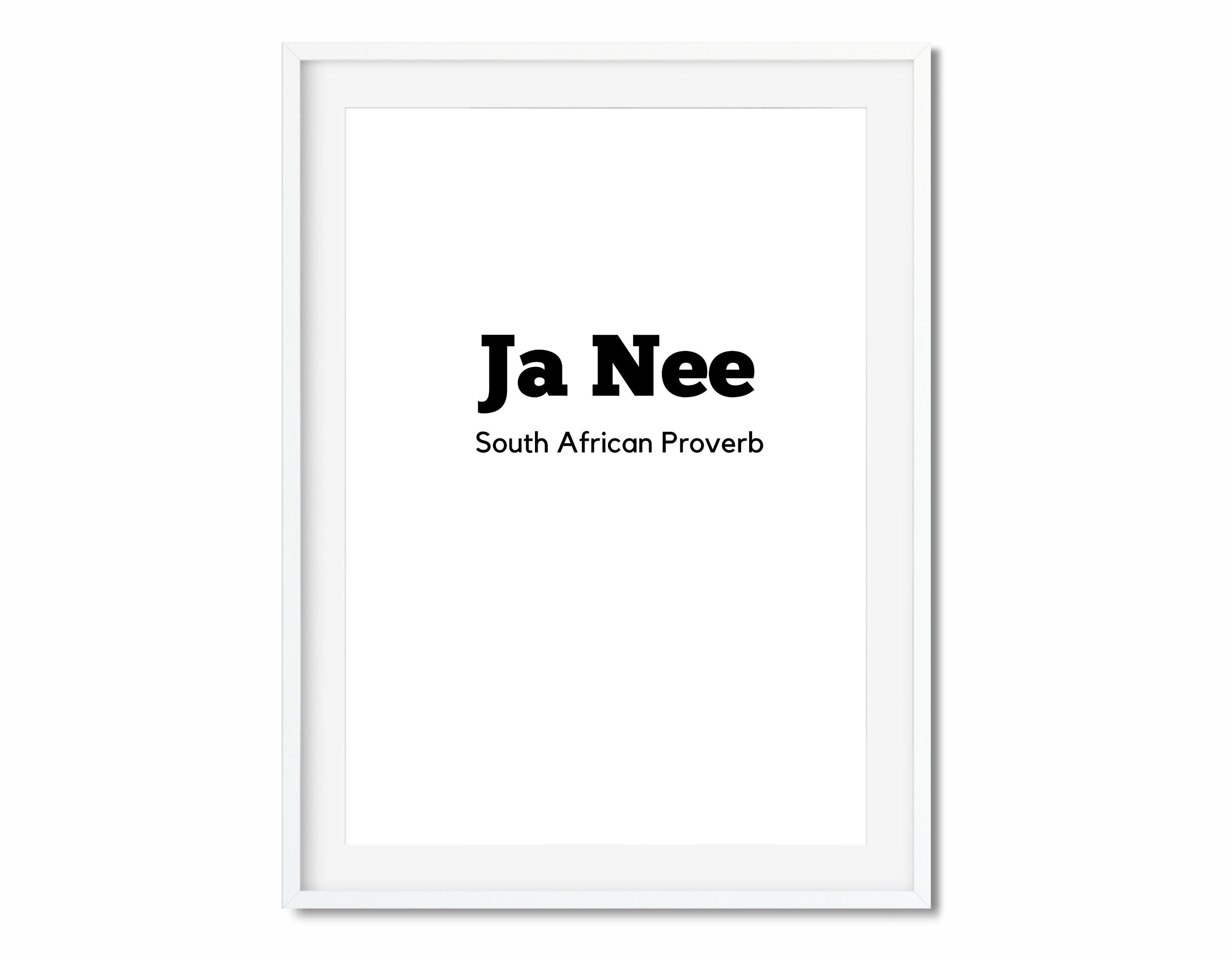 Afrikaans, Ja Nee Definition Print, Wall Art Decor, Digital Download ...