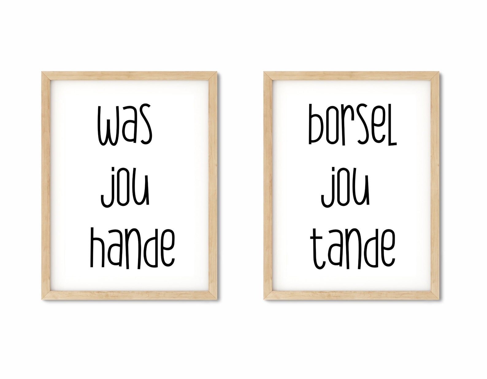 Afrikaans Was Jou Hande Borsel Jou Tande Wall Art Decor | Etsy