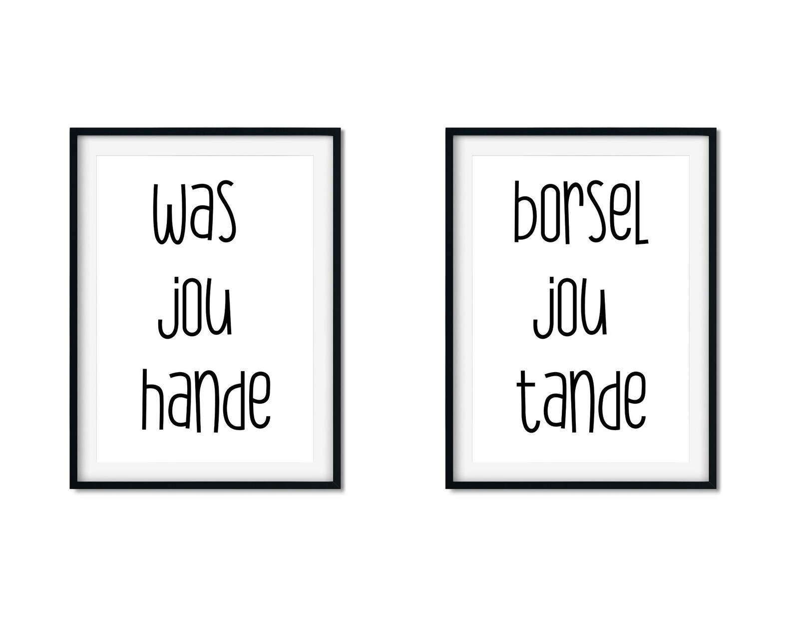 Afrikaans Was Jou Hande Borsel Jou Tande Wall Art Decor | Etsy
