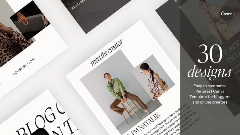 30 Pinterest Canva Template Canva Social Media Templates - Etsy