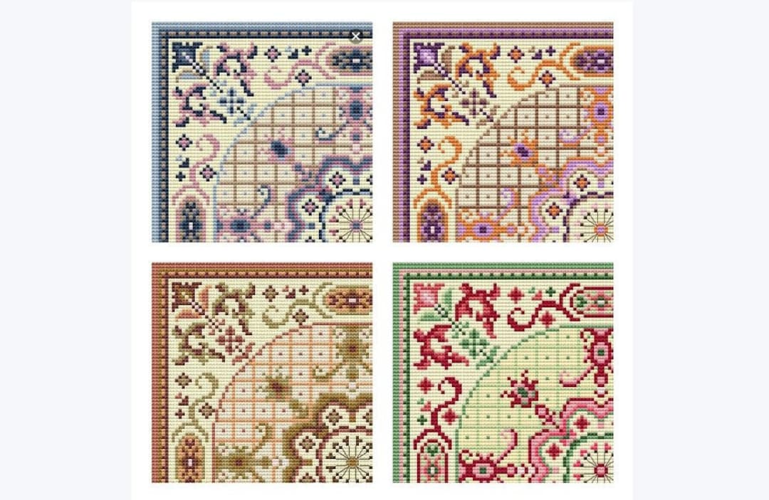 Dollhouse Miniature Rug PDF Pattern Carpet Cross Stitch Carpet Instant ...