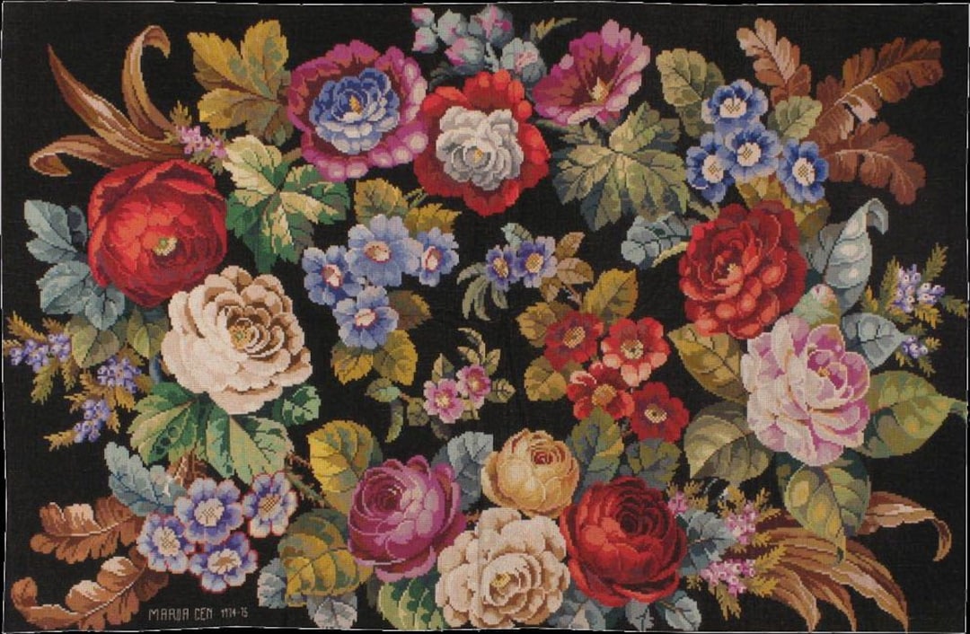 Portuguese Rug PDF, Antique Floral Design, Vintage Stitch Design ...