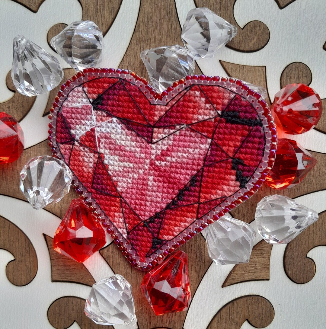 Heart Precious Miniature Pattern PDF Cross Stitch Embroidery Instant ...