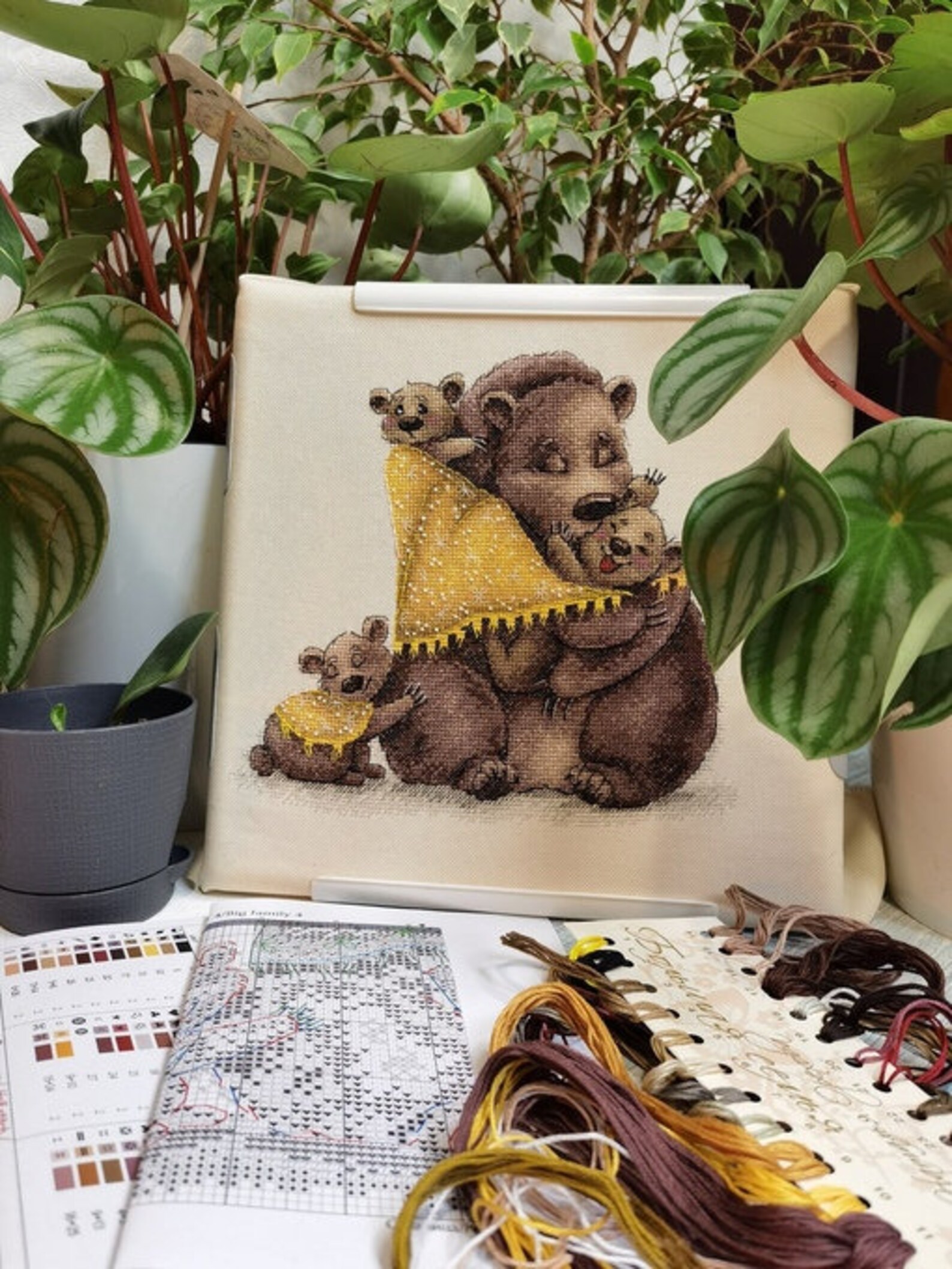Bear Family Pattern PDF Cross Stitch Embroidery Lkacross Instant ...