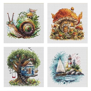 Set 12 Mini Cross Stitch Pattern PDF, Quick and Cute Projects ...