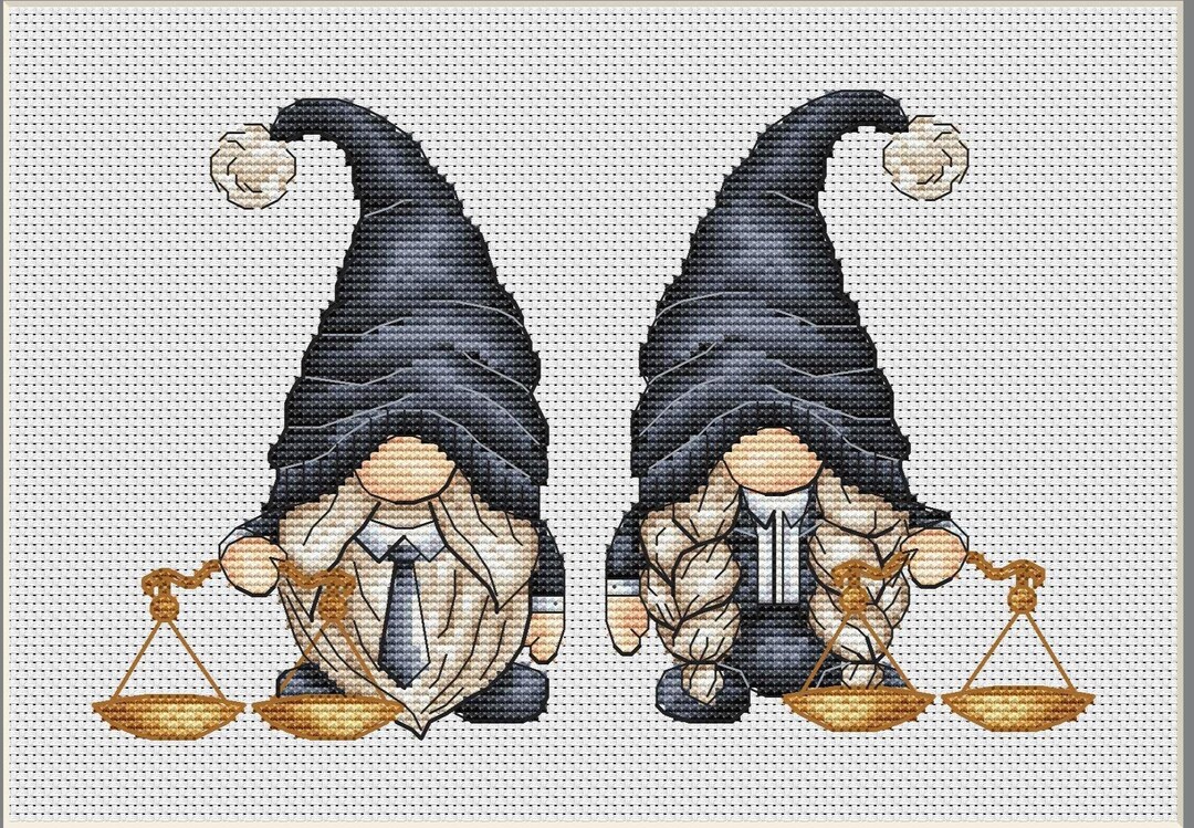 Gnome Justice Magistrate Judge Pattern Cross Stitch Embroidery ...