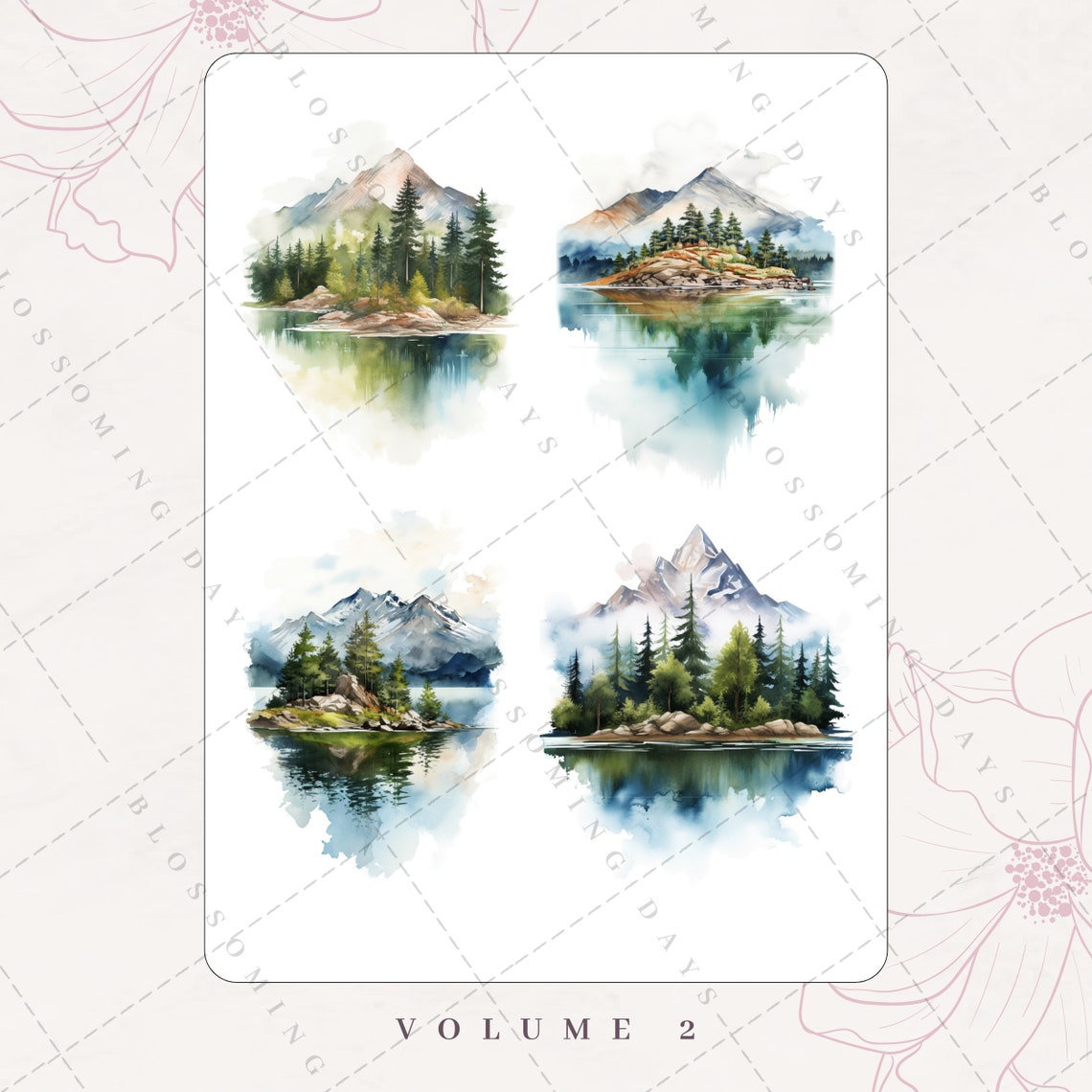 Nature Landscape, Mountain and Lake View, Outdoor Camp, Decorative ...