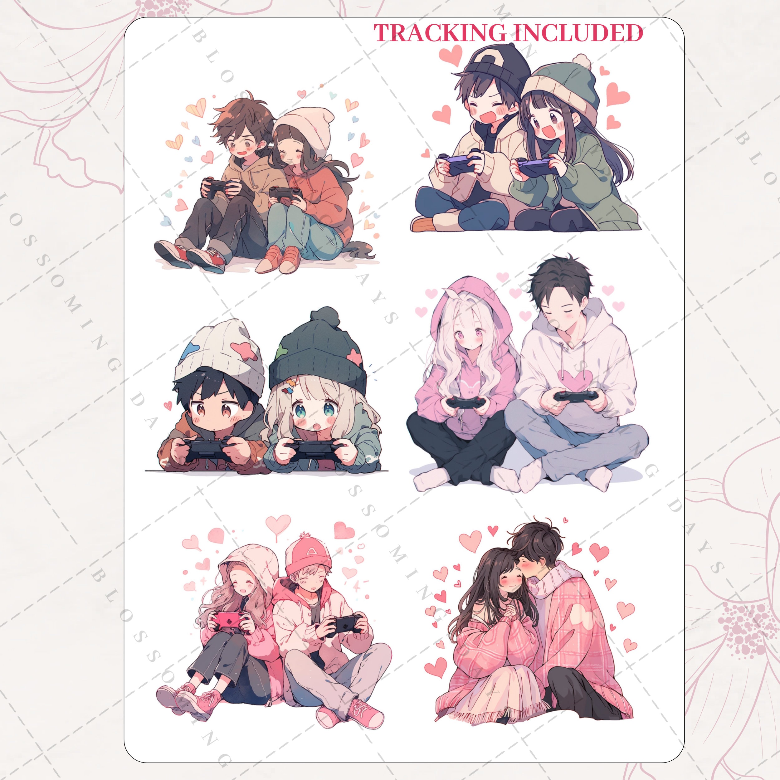 Kawaii Manhwa Manga Gamer Couple Lovers, Cute Korean Style Art ...