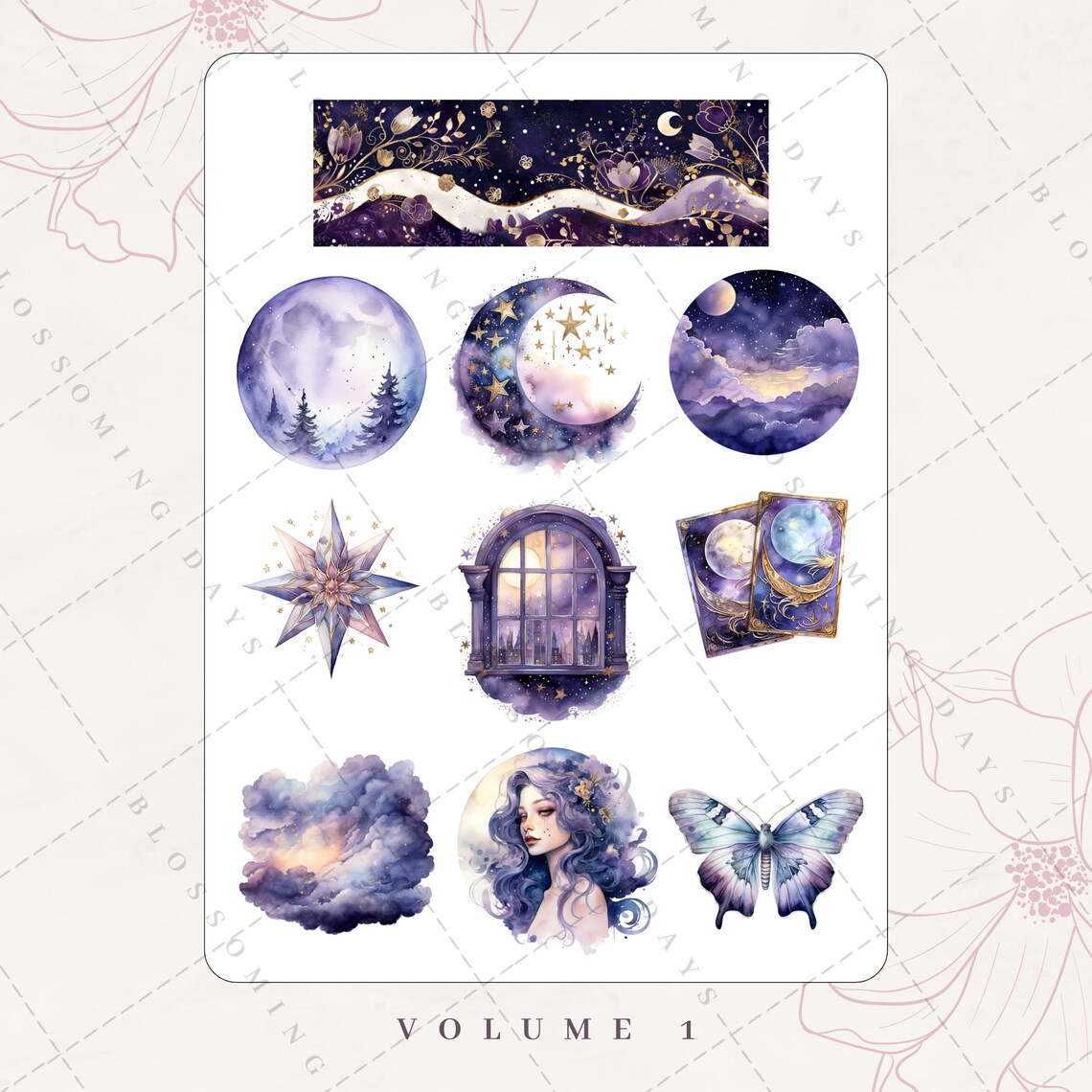 Enchanted Celestial Starry Night, Magical, Moonlit, Dreamscape, Spells ...