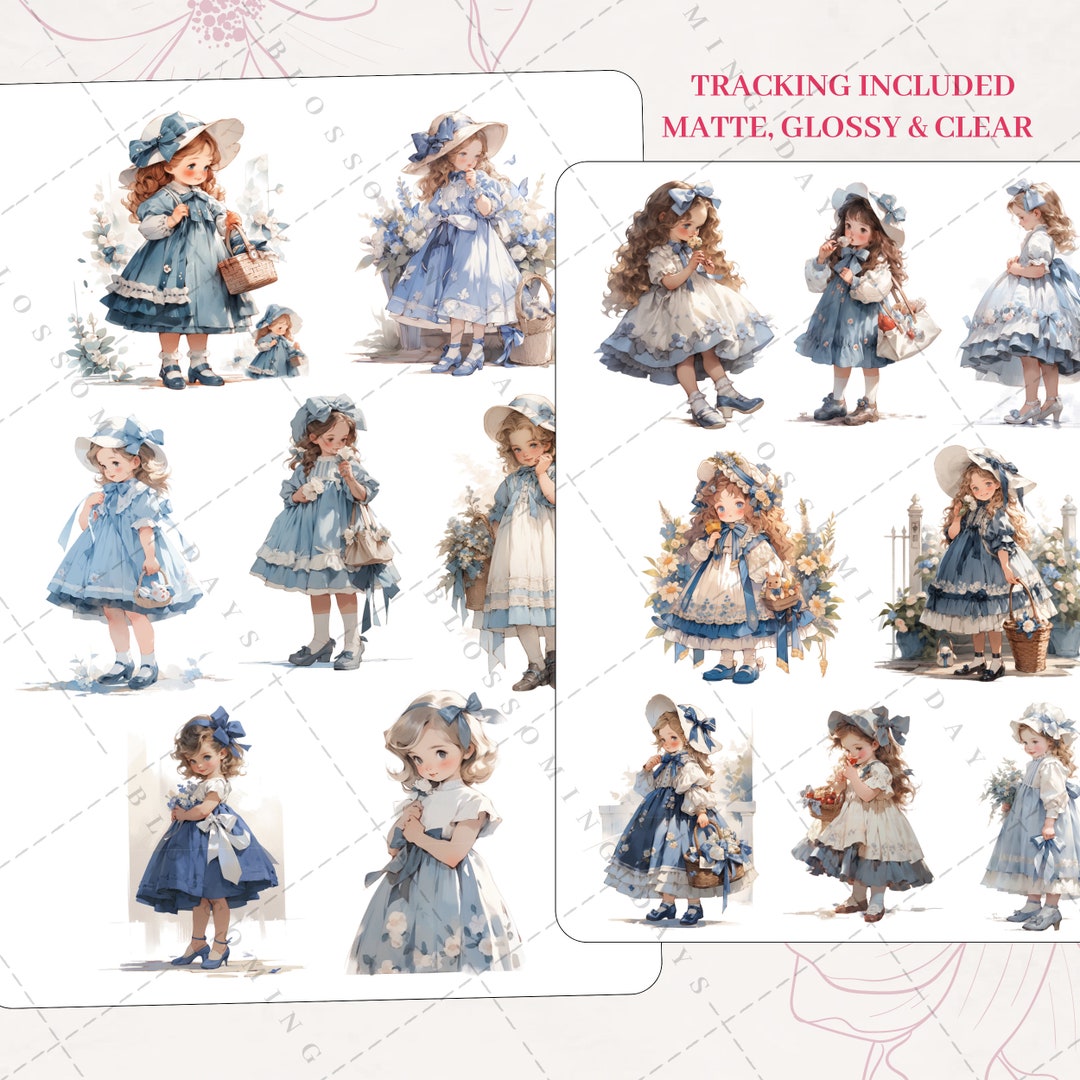 Kawaii Chibi French Girl Holding Basket of Flower, Dreamy, Cute ...