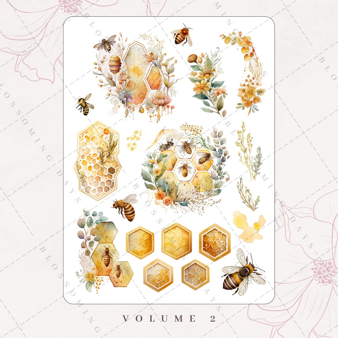 Cute Cottagecore Honey Bee, Beehive, Honeycomb, Whimsy, Pretty ...