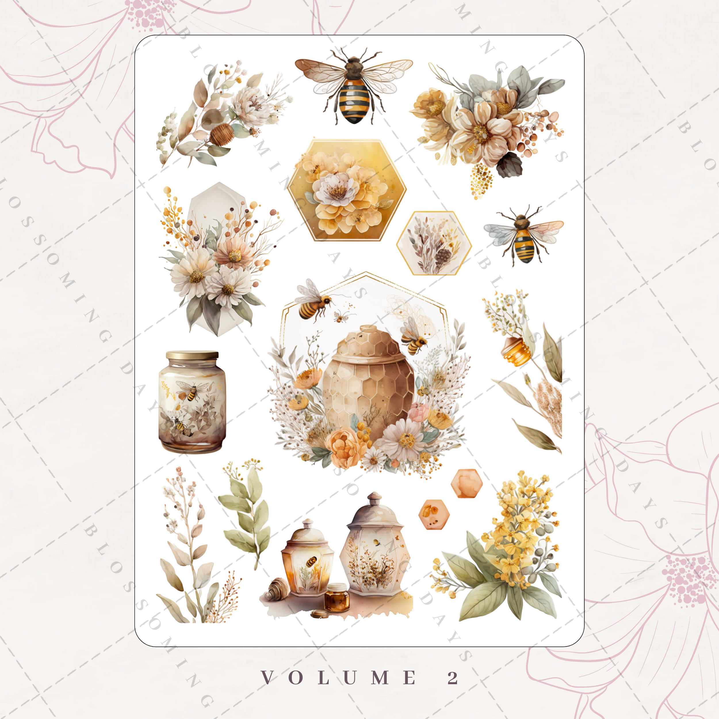 Cute Cottagecore Honey Bee, Beehive, Honeycomb, Whimsy, Pretty ...