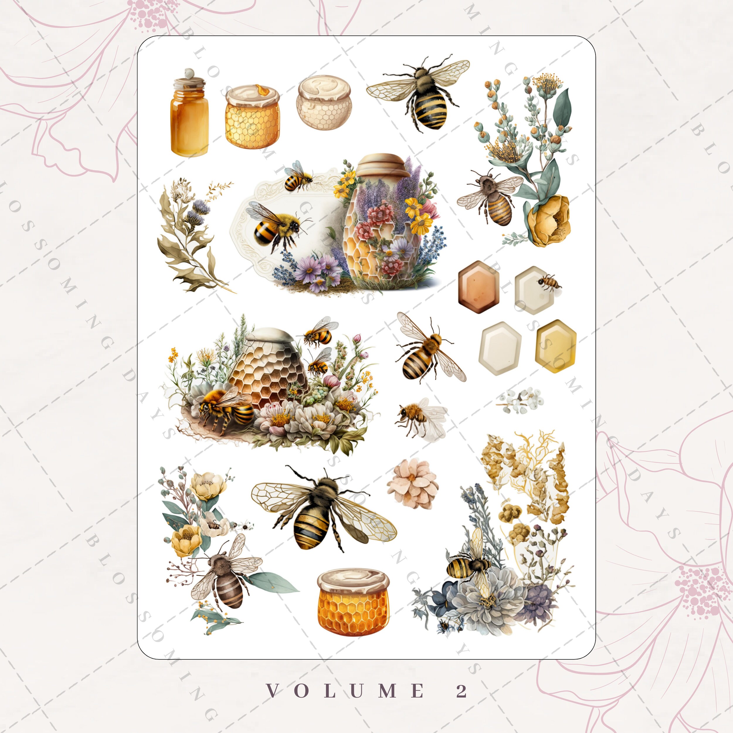Cute Cottagecore Honey Bee, Beehive, Honeycomb, Whimsy, Pretty ...