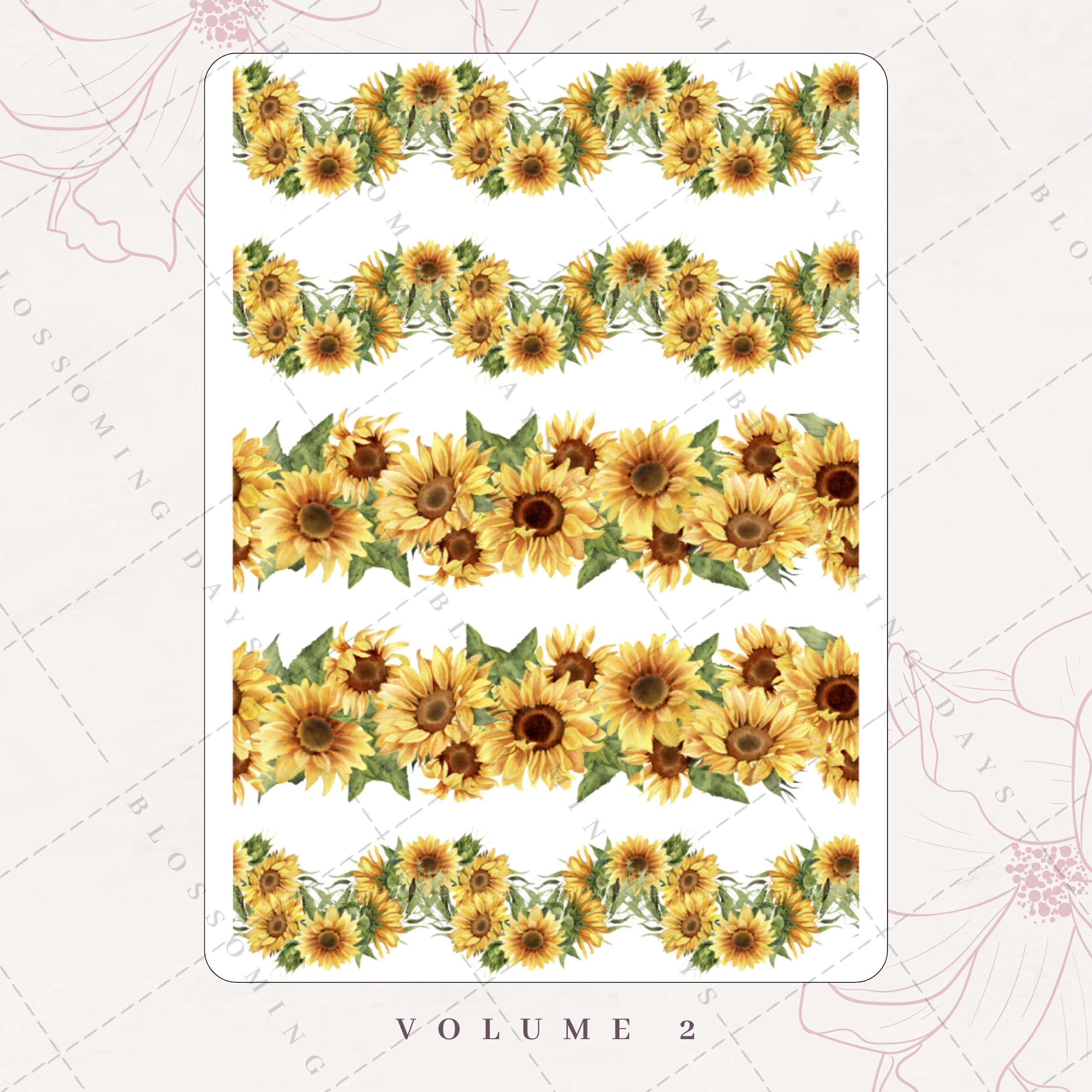 Cute Cottagecore Sunflower, Bees, Border Frame, Yellow Blossom, Garden ...