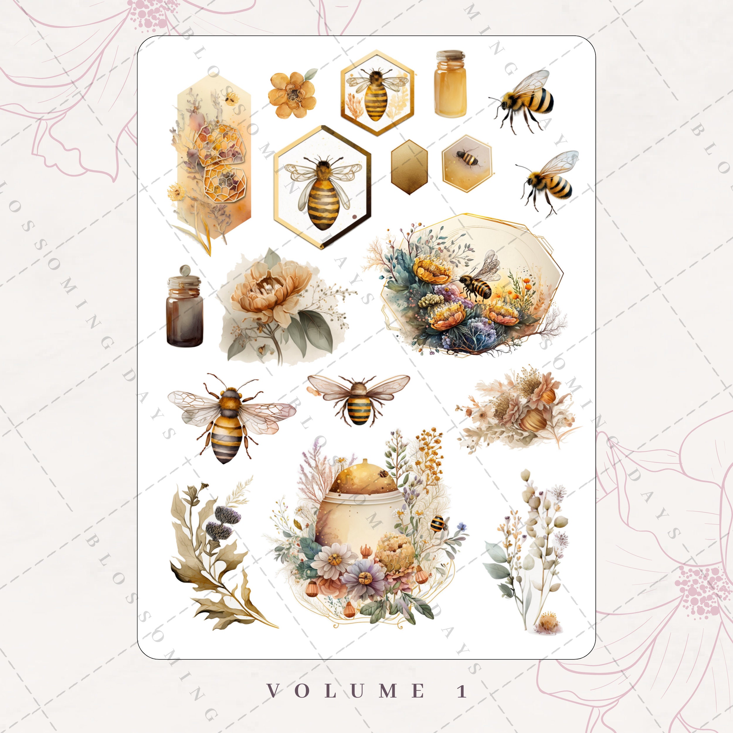 Cute Cottagecore Honey Bee, Beehive, Honeycomb, Whimsy, Pretty ...