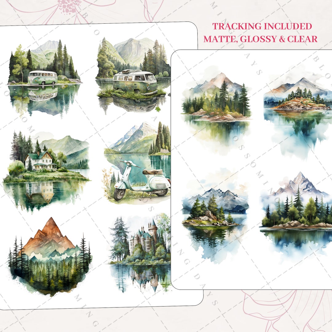 Nature Landscape, Mountain and Lake View, Outdoor Camp, Decorative ...