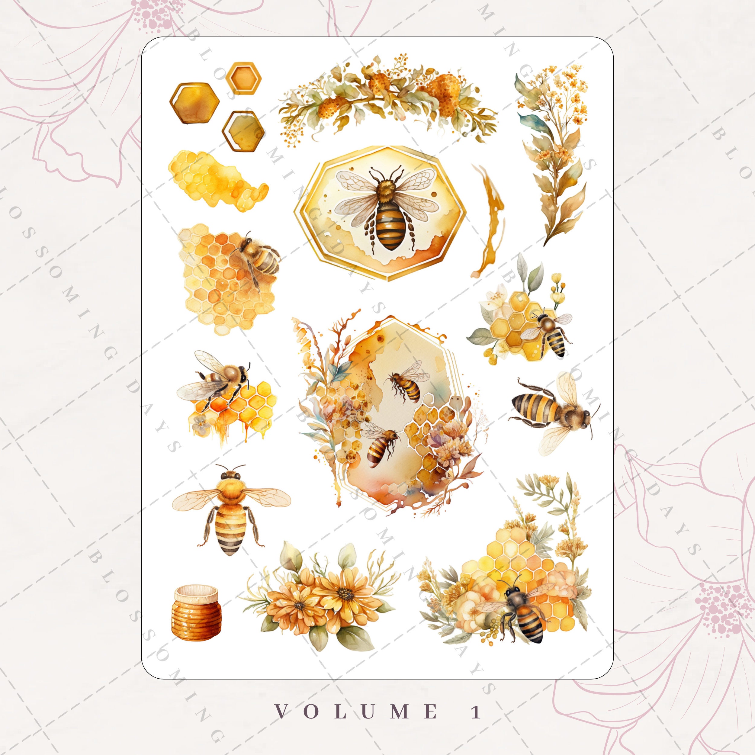 Cute Cottagecore Honey Bee, Beehive, Honeycomb, Whimsy, Pretty ...